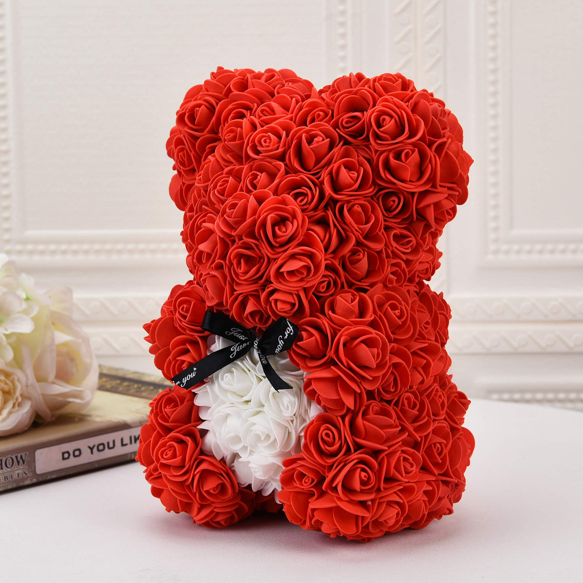 Red Rose Bear with Heart | Rose Bears Australia