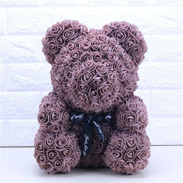 Large Chocolate Brown Rose Bear | Rose Bears Australia