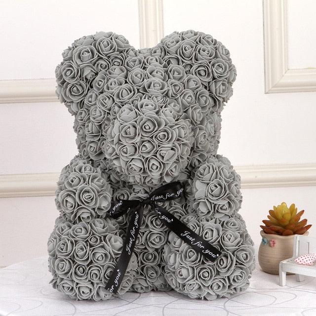 Large Grey Rose Bear | Rose Bears Australia