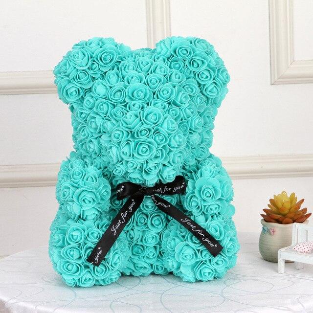 Large Tiffany Blue Rose Bear | Rose Bears Australia